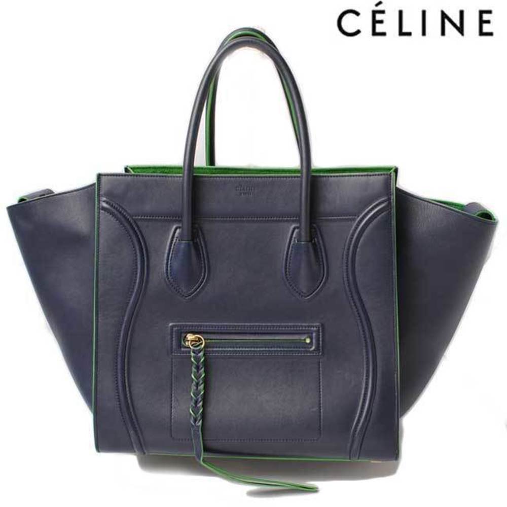 Celine Small Square Luggage Phantom Blue Green Tote B… - Gem